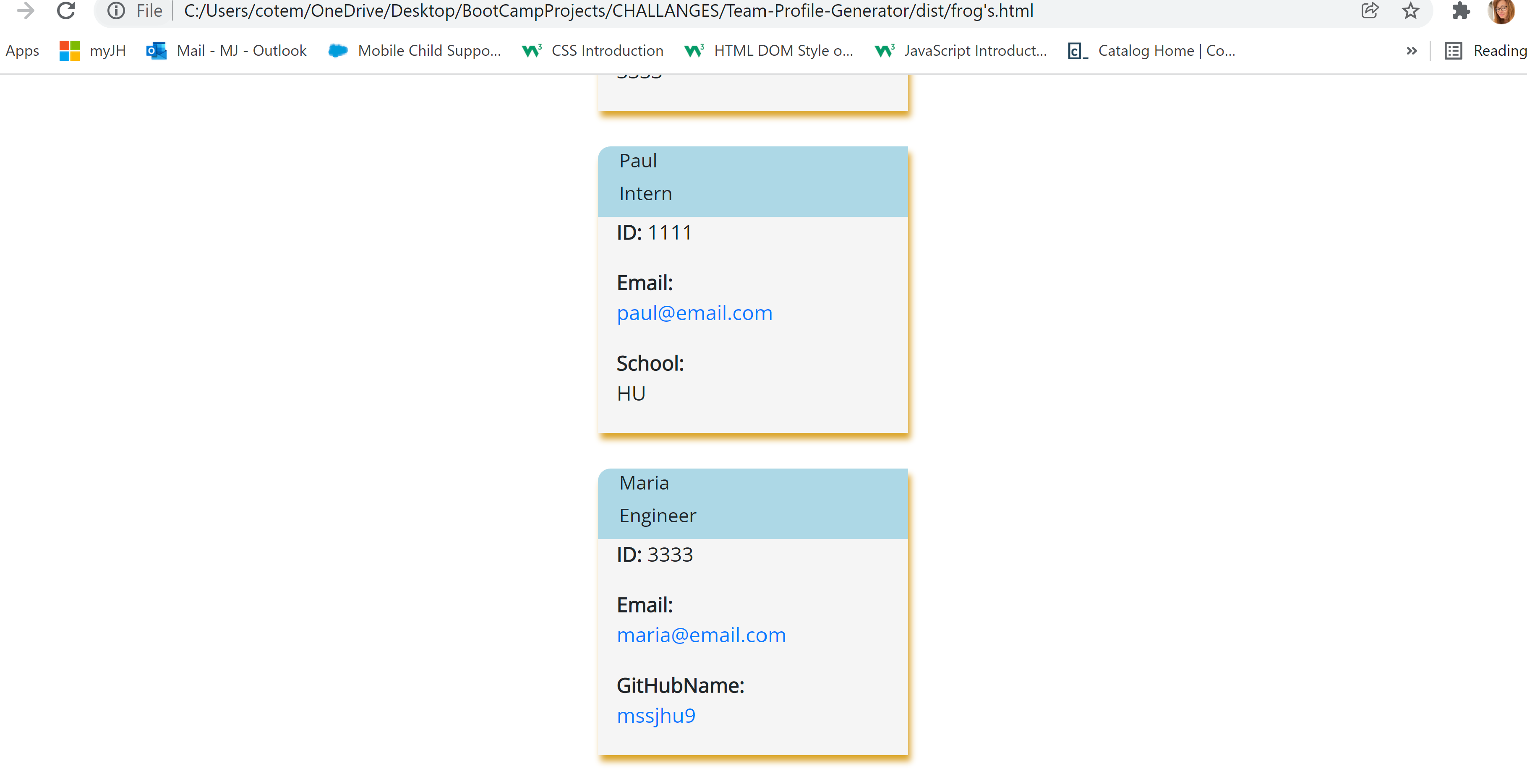 Team-Profile-Generator